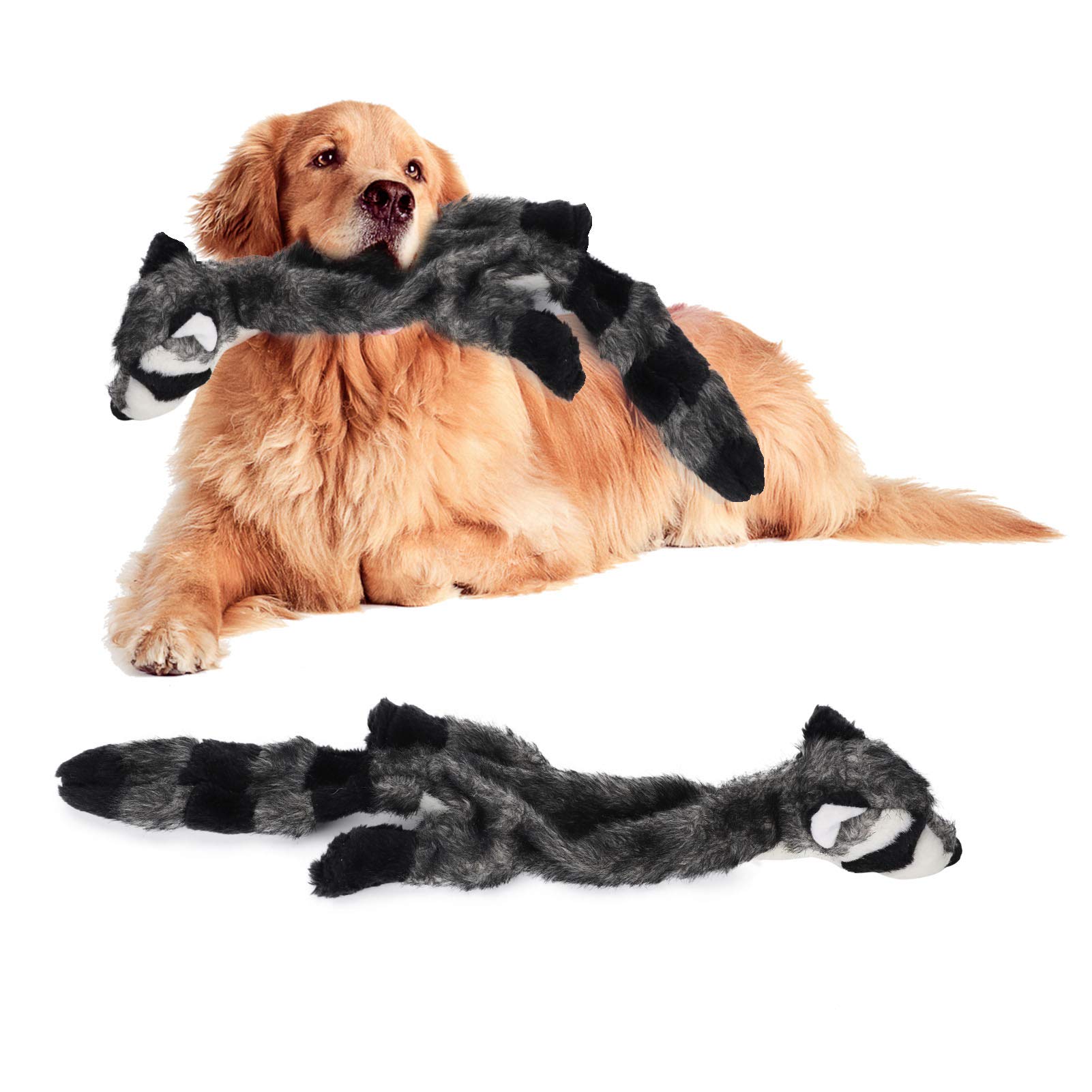 Qyebavge Stuffing-Free Plush Fox Dog Toy - Durable Squeaky Puppy Teething Chew for Dental Health