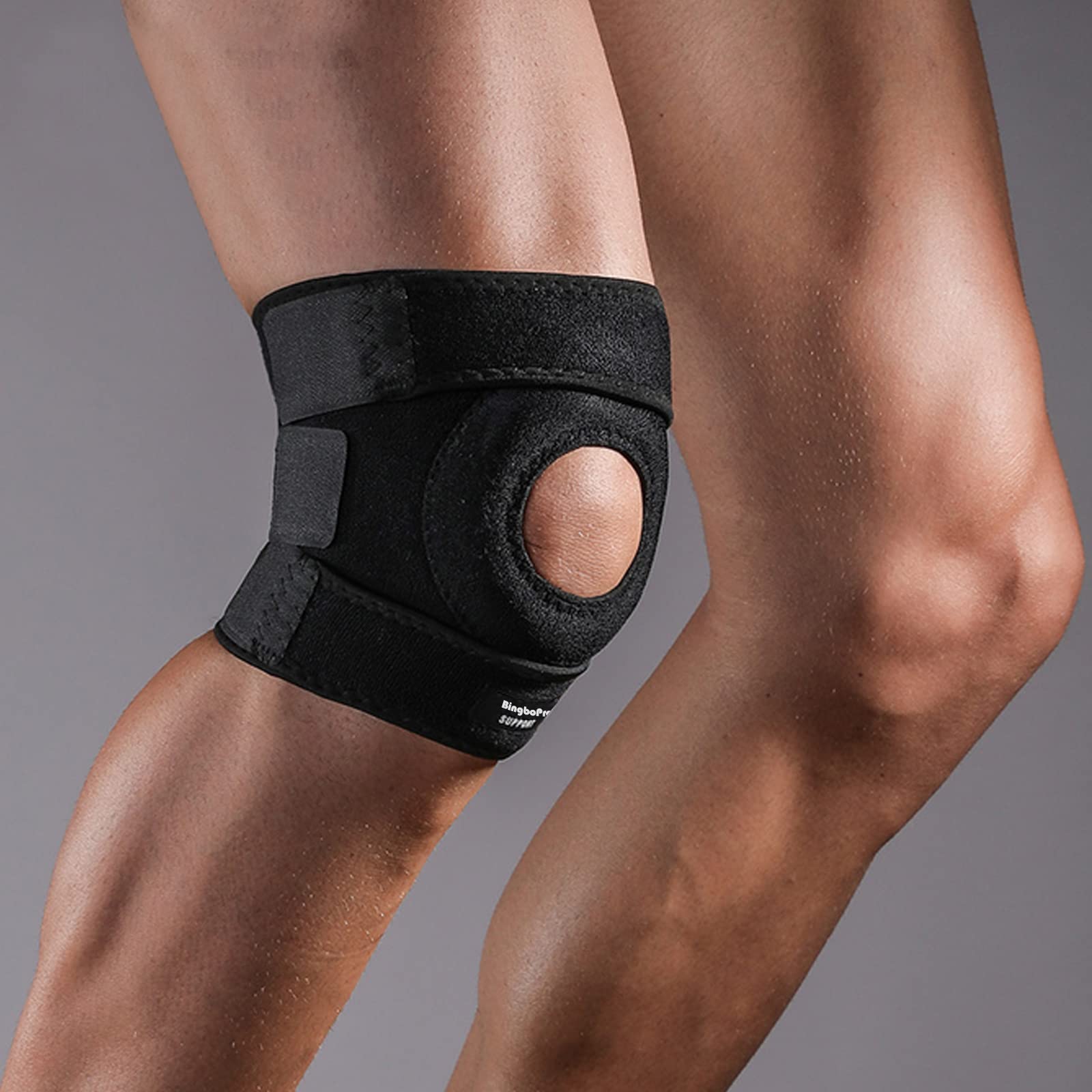 BingboPro® Adjustable Knee Brace For Knee Pain Relief, Knee Support Wrap for Women Men,Knee Compression With Open Patella Stabilizer Knee Pad For Meniscus Tear,Arthritis,ACL,Injury,Running,Working out