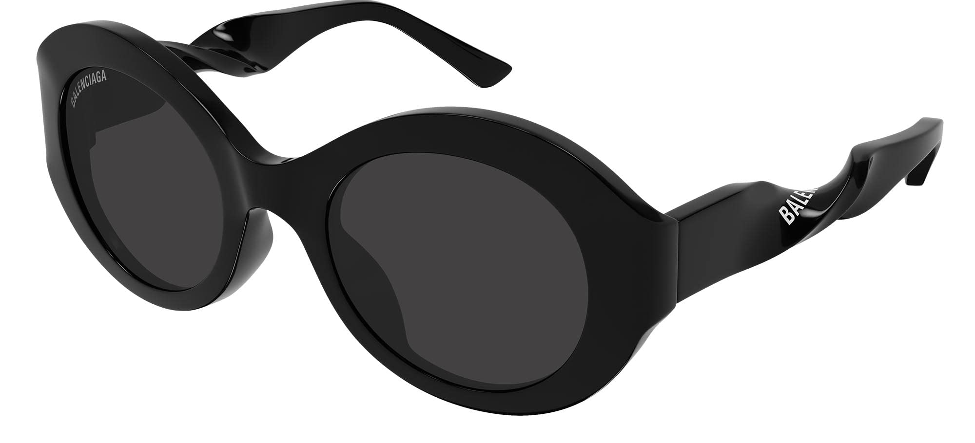 Balenciaga Women's Twist Round Sunglasses, Shiny Black, One Size