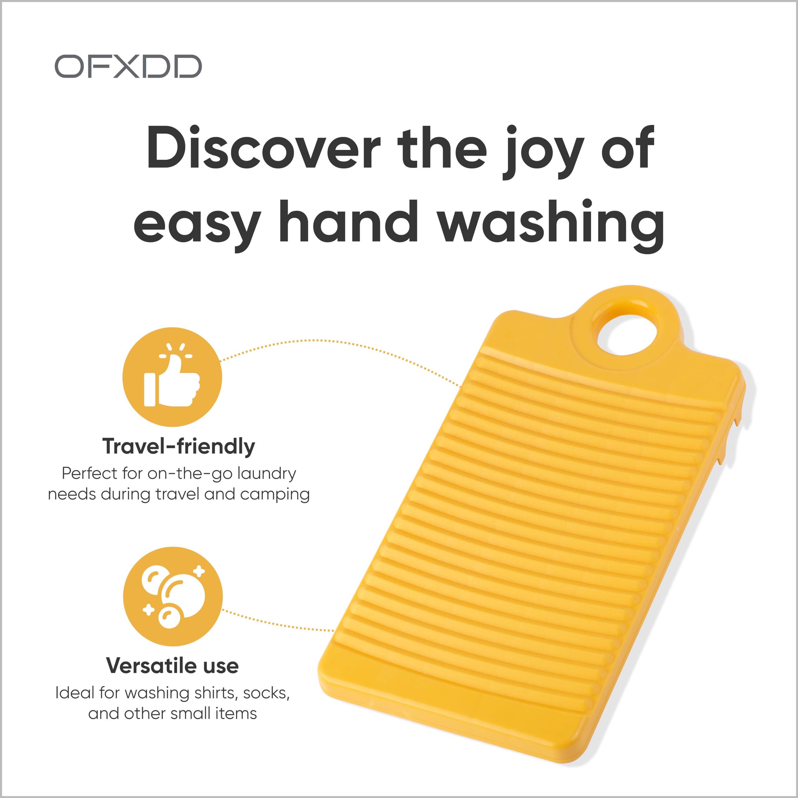 Wash Board for Hand Washing Cloths - Mini Washboard for Laundry Washing Clothes, Antiskid - Plastic Shirts & Socks Washboard for Household, Travel and Camping, 2 Pcs