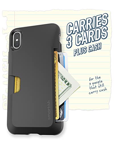 Smartish iPhone X/XS Wallet Case - Wallet Slayer Vol. 1 [Slim + Protective] Credit Card Holder for Apple iPhone 10s/10 (Silk) - Black Tie Affair