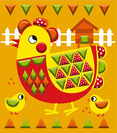 Janod Crafts – No Mess No Glue Foam My First 3D Animal Sticker Mosaic Picture Kit – Creative, Imaginative, Inventive, and Developmental Play - STEAM Approach to Learning – Ages 3-8+