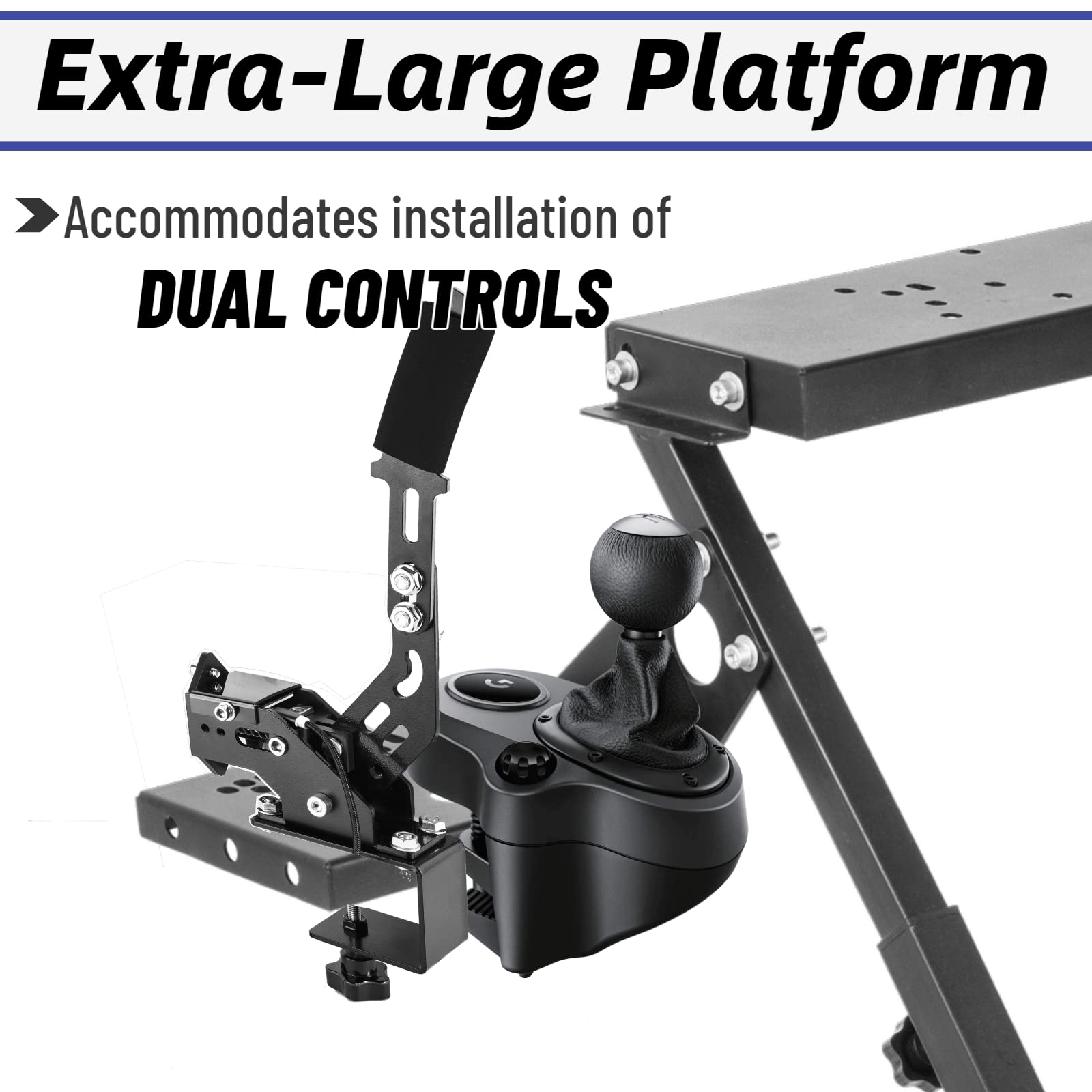 Minneer PRO Racing Wheel Stand Height Adjustable with Shifter Upgrade for Logitech G25,G27,G29,G920,G923,Thrustmaster TMX, T80, Gaming Steering Simulator Cockpit Wheel and Pedals Not Included