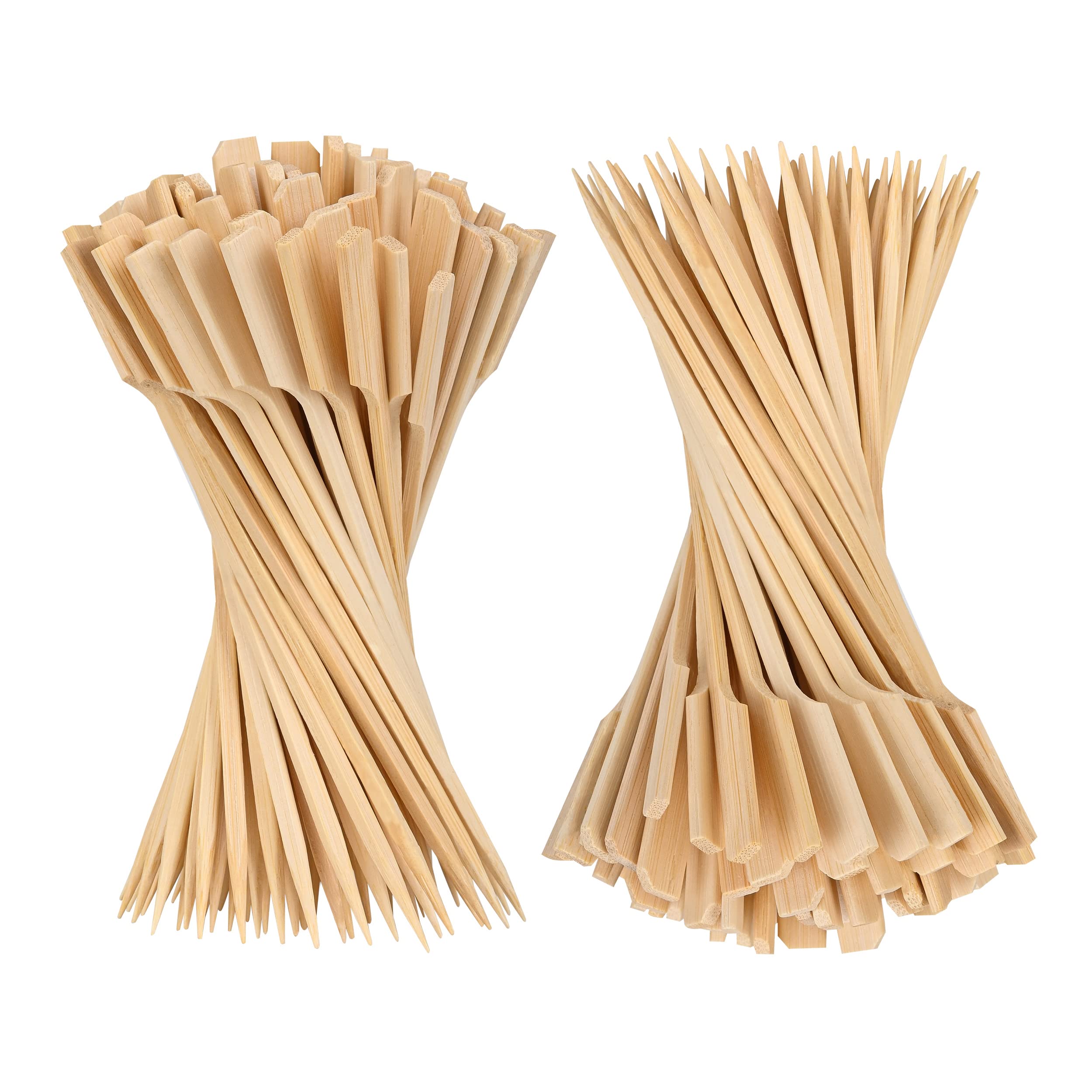 Bamboo Skewers 8 Inch, 200 PCS Cocktail Skewers, Wooden Skewers for Appetizers，BBQ，Fruit Kabobs，Sandwich，Drink.