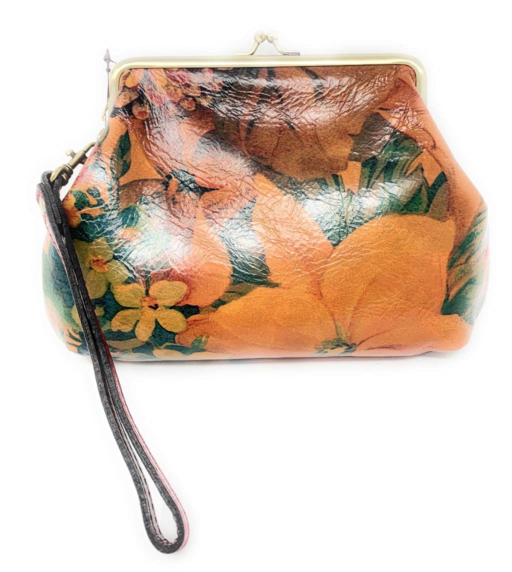 Patricia Nash Leather Savena Kisslock Wristlet, Multicolor