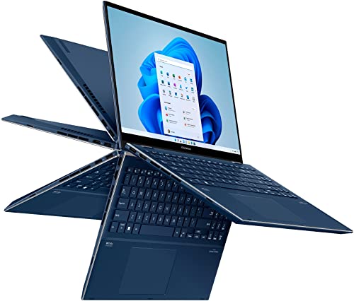 Best Notebooks Zenbook Pro 15 Flip Q539ZD 15.6-inch OLED 2-in-1 Touch Screen 12th Gen i7-12700H Intel Arc A370M Graphics, 4GB GDDR6 Window Hello Active Stylus (1TB SSD|16GB RAM|11 Home), Azurite Blue