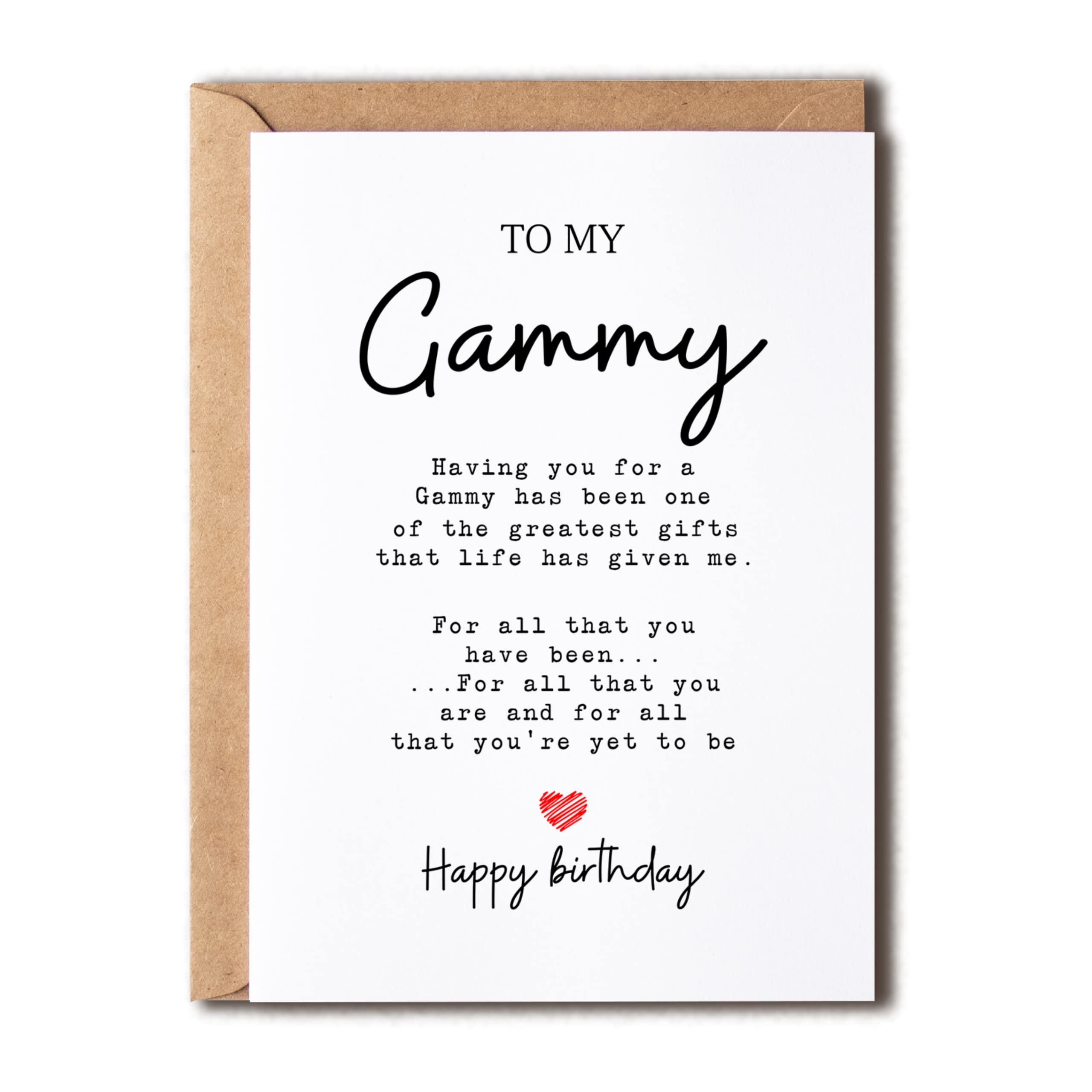 To My Gammy - Gammy Birthday Card - Gammy Is The Greatest Gifts In My Life - Birthday Card For Gammy - Gift For Gammy Card- Christmas Gifts For Gammy