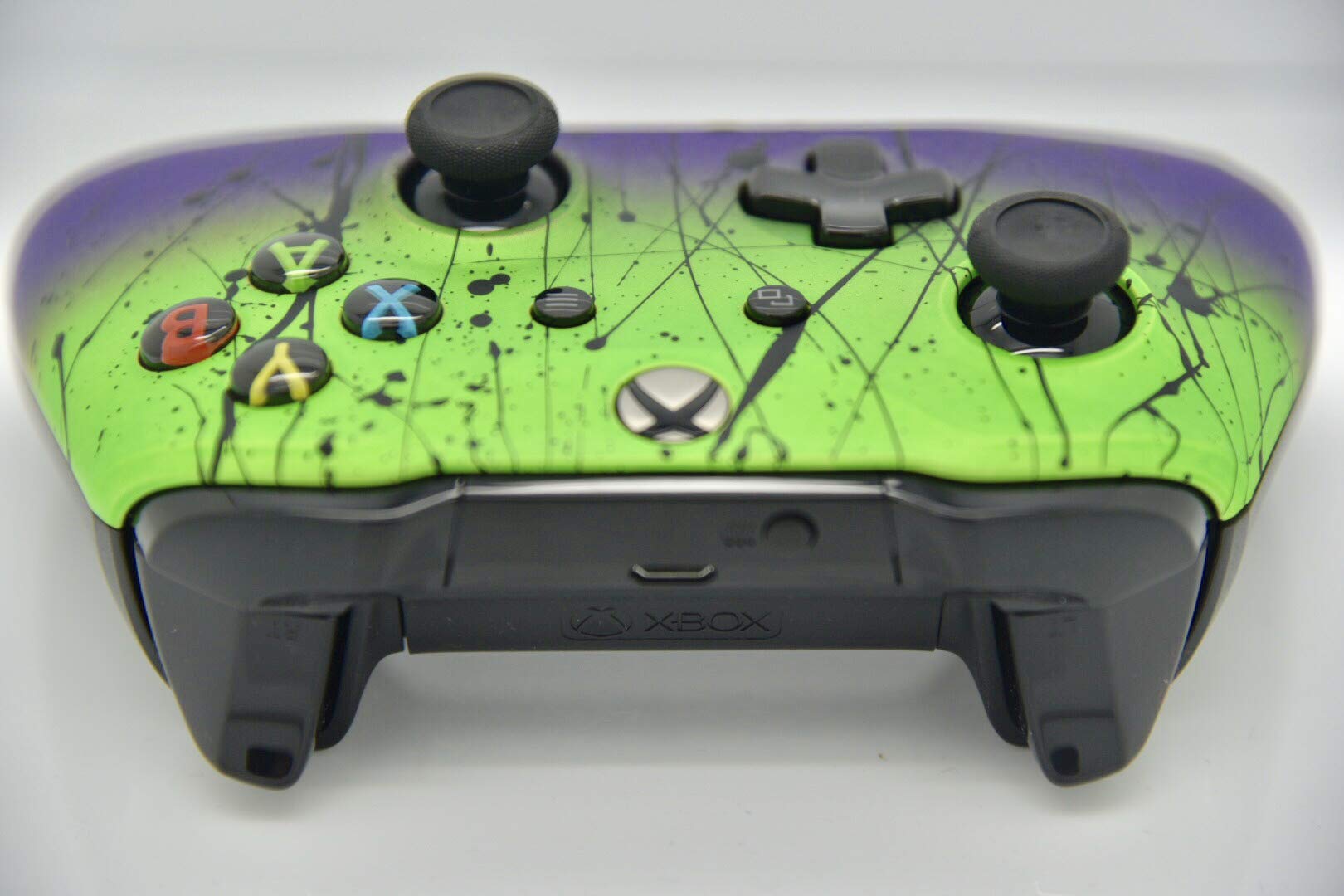 Hand Airbrushed Fade Custom Controller - Compatible with Xbox One (Matte Green & Purple)