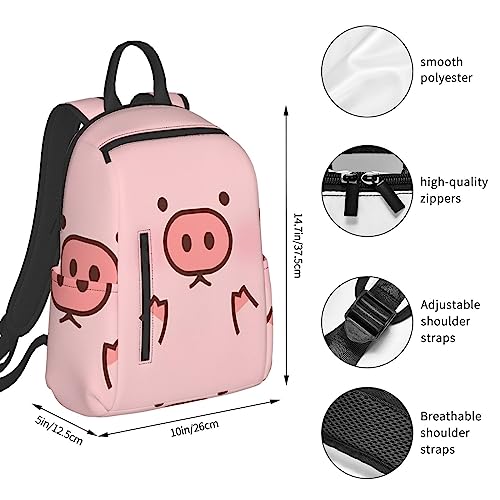 DEHIWI Cute Pig Casual Backpack Bag Lightweight Laptop Bag Travel Laptop Backpack For Women Men