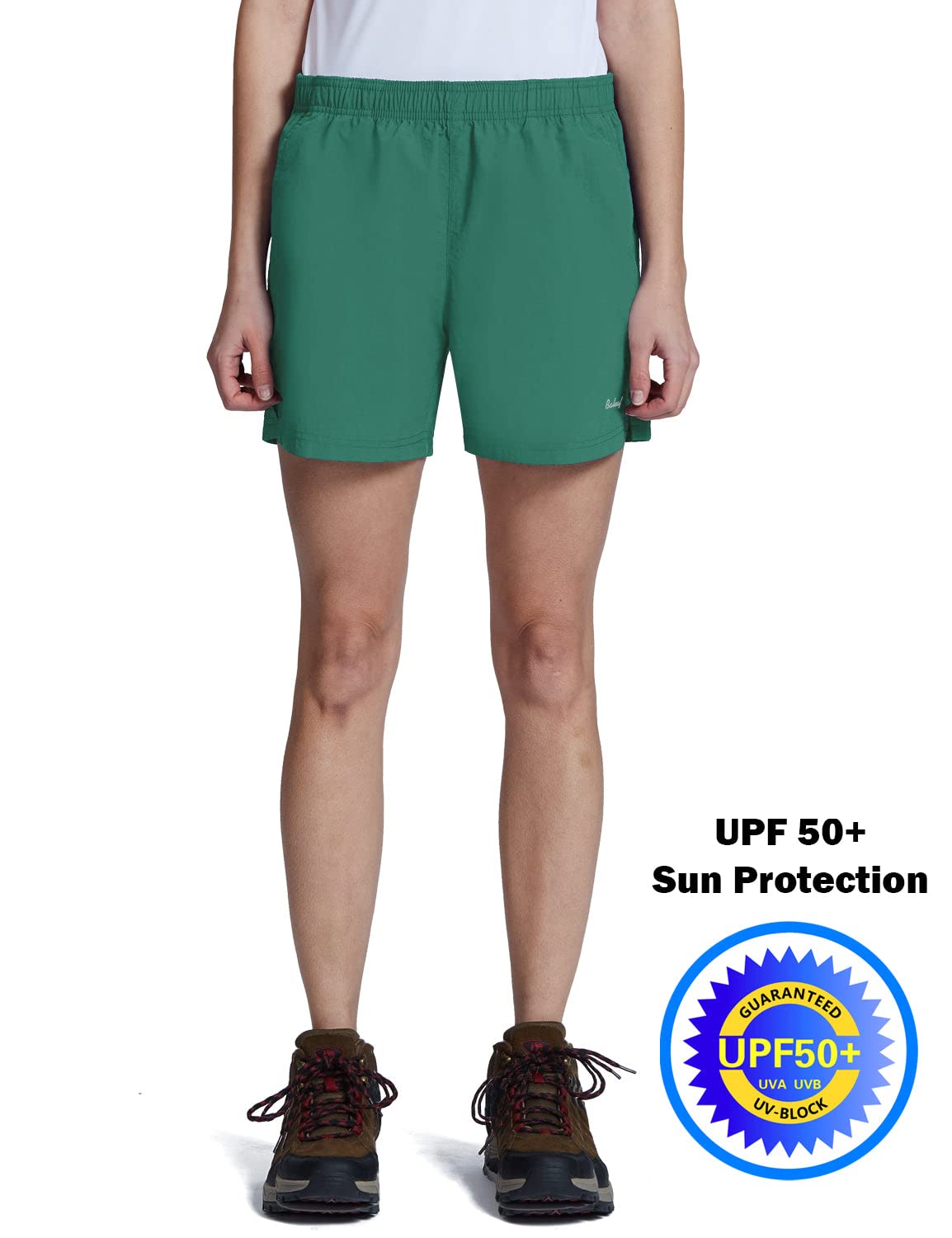 BALEAF Women's 5" Quick Dry Hiking Shorts Stretch with Zipper Pockets Lightweight UPF 50+ for Running Climbing Golf Indigo Size M