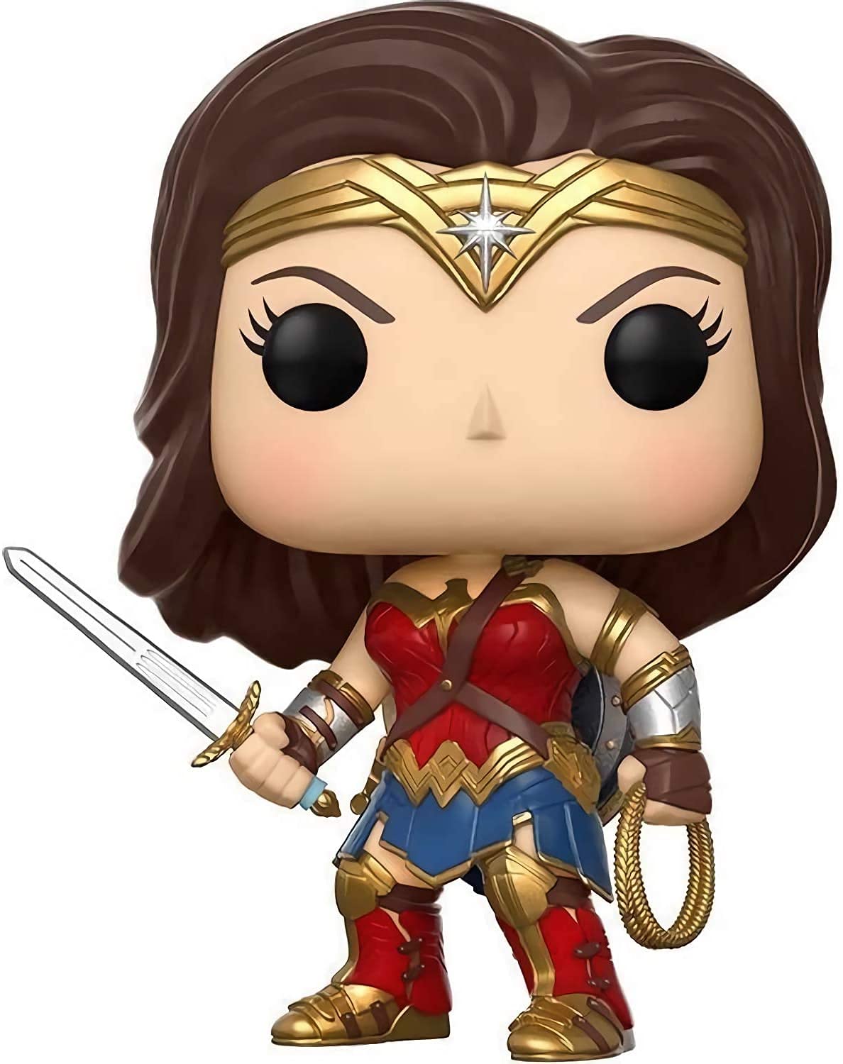 POP Justice League Movie - Wonder Woman Funko Vinyl Figure (Bundled with Compatible Box Protector Case), Multicolored, 3.75 inches