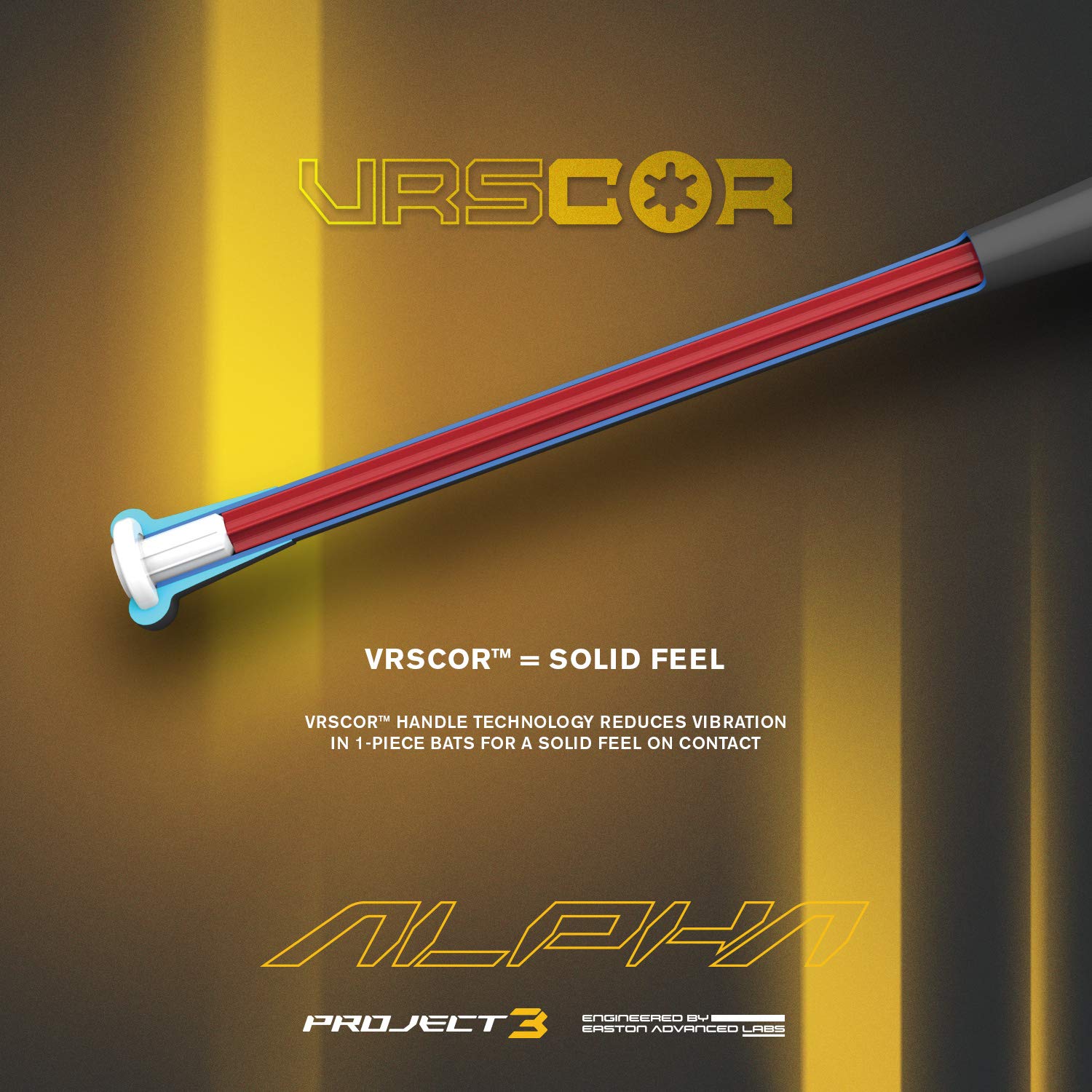 Easton Project 3 Alpha -3 BBCOR Baseball Bat | 33 inch / 30 oz | 2019 | 1 Piece Aluminum | Carbon-Core | ATAC Alloy | VRS COR | Speed End Cap, Multi (8065555)