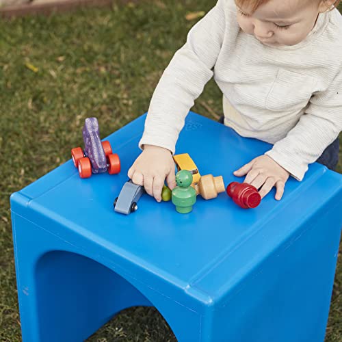 ECR4Kids Tri-Me 3-in-1 Cube Chair, Kids Furniture, Blue, 4-Piece