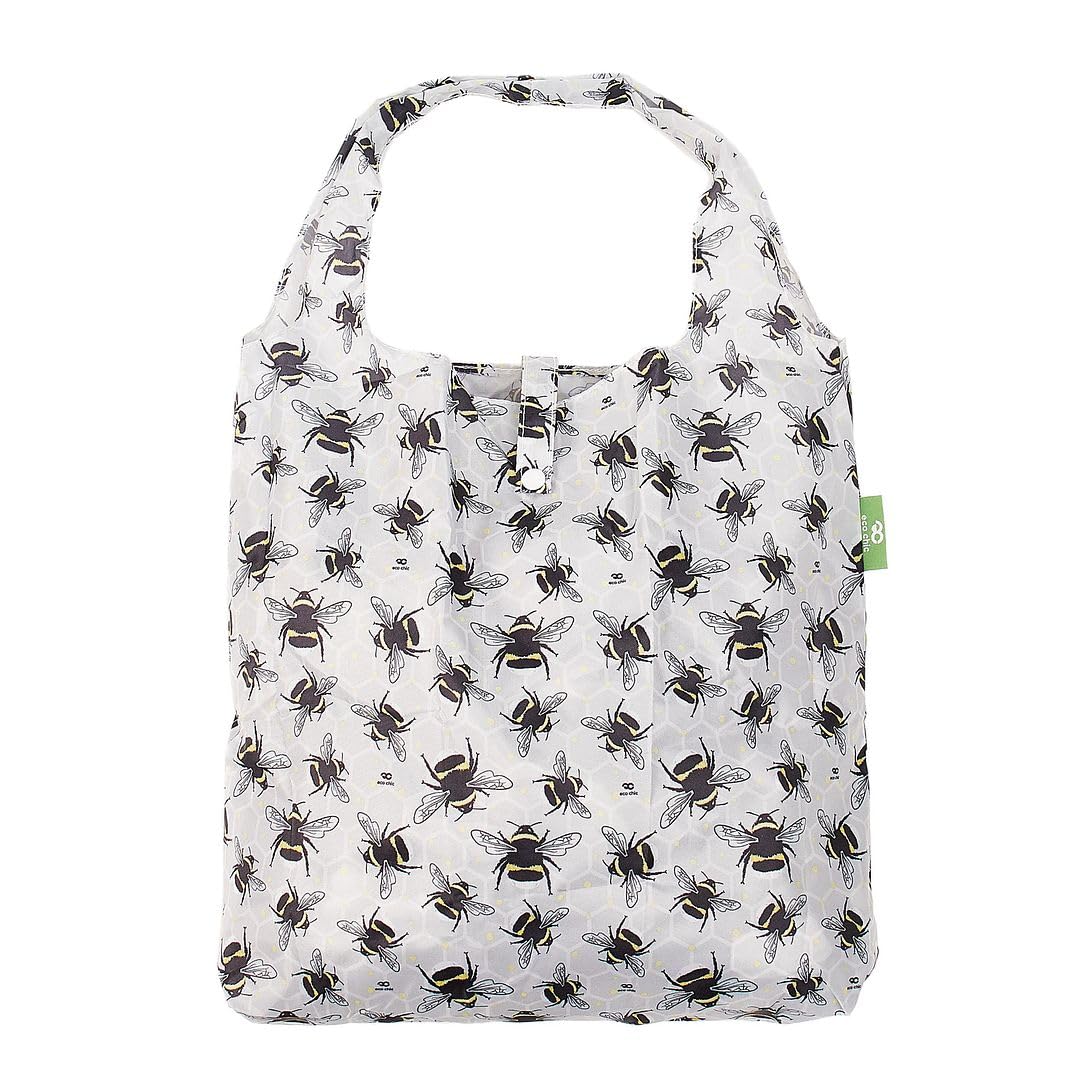 ECO CHIC Foldable Reusable Grocery Bags - Foldable Grocery Bags - Lightweight, Recycled & Reusable Shopping Bags - Waterproof, Packable Tote Fitting in Fine Grocery Bag Carrier