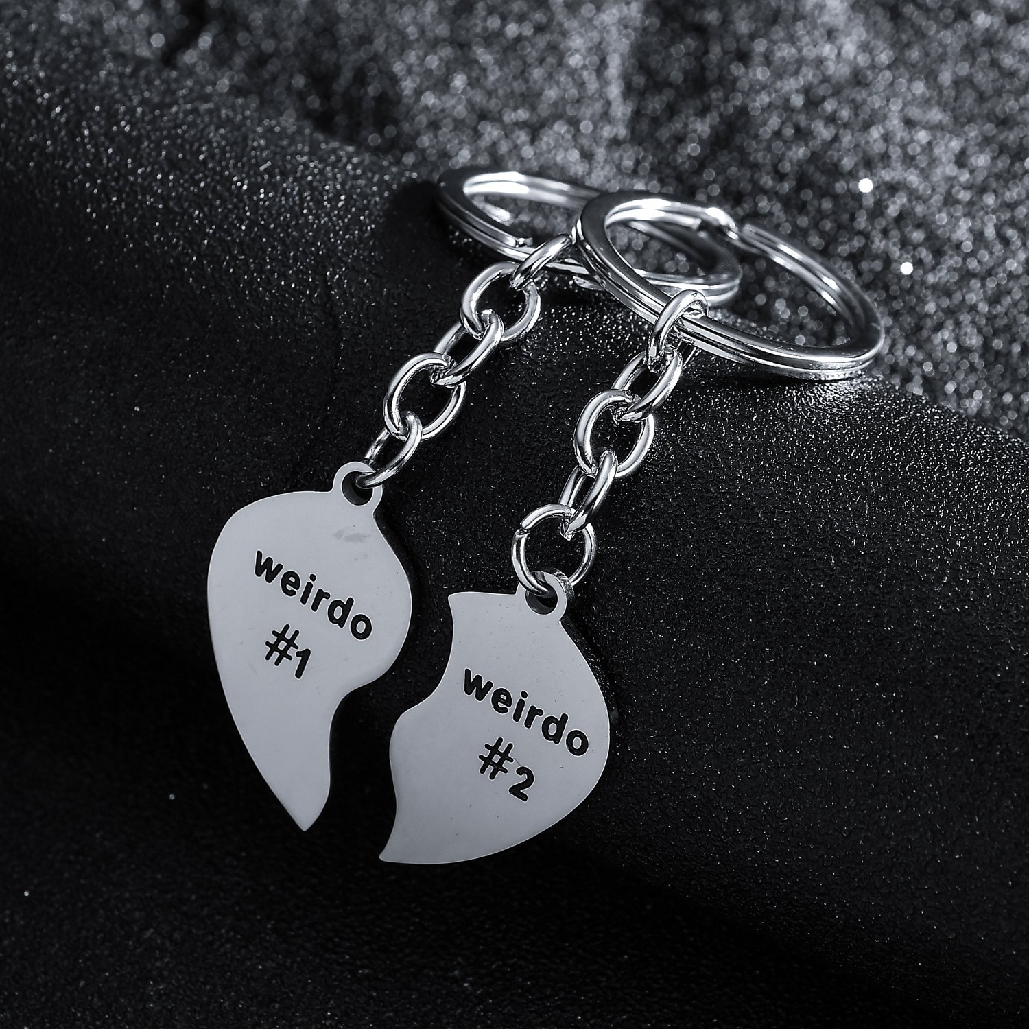 BESPMOSP 2pc/set Weirdo Key chain Best Gift keyring for Boyfriend Girlfriend Husband Wife Couples Gift for Anniversary