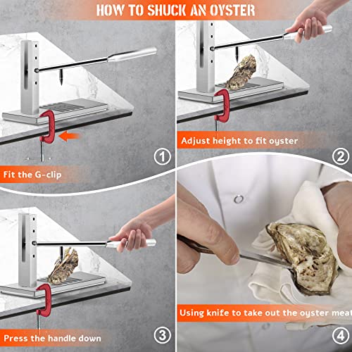 Dsyisvia Oyster Shucker Tool Set,Oyster Clam Opener,Oyster Shucking Machine, Oyster Opener with Oyster Knife for Hotel Buffets and Homes and Gift