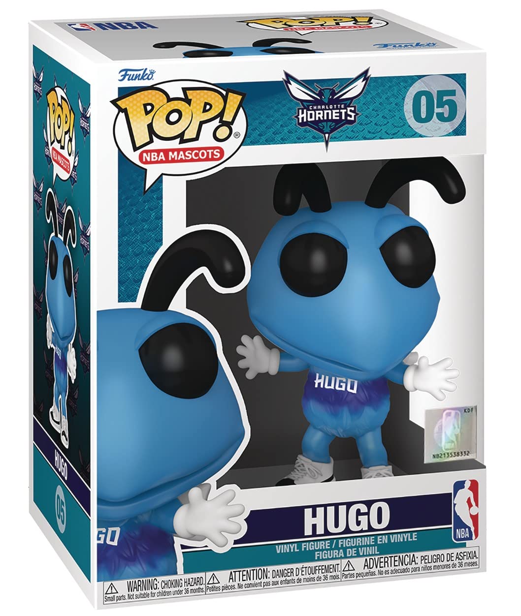 POP NBA Mascots: Charlotte - Hugo Funko Pop! Vinyl Figure (Bundled with Compatible Pop Box Protector Case), Multicolored, 3.75 inches