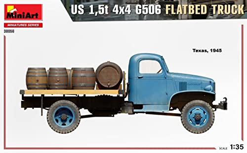MiniArt MIN38056 1:35-US 1,5t 4x4 G506 Flatbed Truck, Molded Color