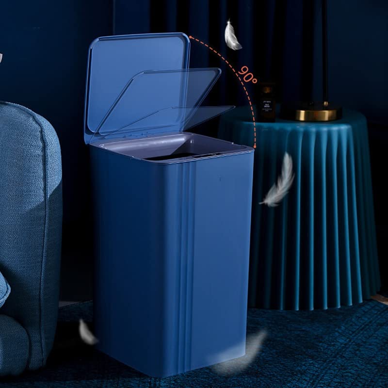 CZDYUF Sensor Trash Can Large Capacity Toilet Bathroom Trash Can Kitchen Automatic Induction Bin with Lid ( Color : Blue , Size : 22*22*30.5cm )