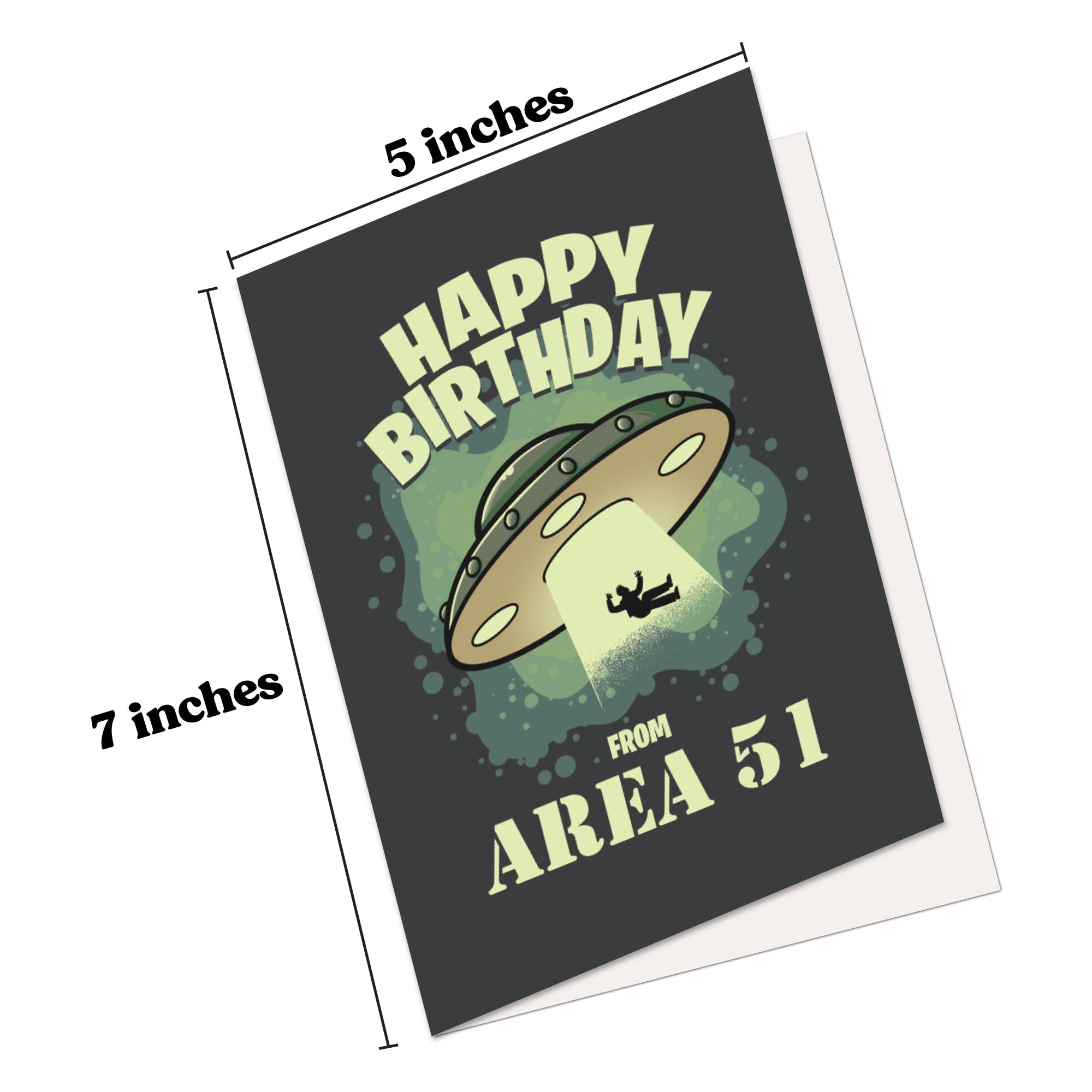 Crazy Dog T-Shirts Area 51 Birthday Card Funny Alien Butt Stuff UFO Flying Saucer Card Birthday Funny Space Area 51 1 Pack