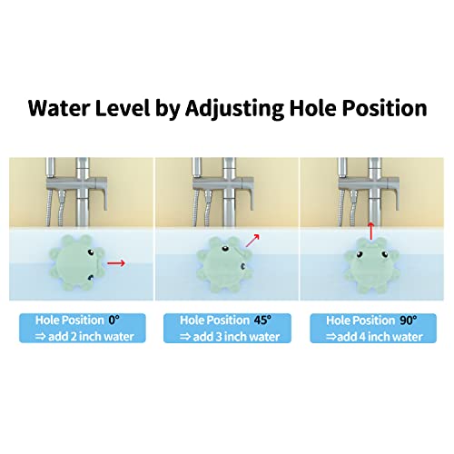Bathtub Overflow Drain Cover Tub - Silicone Bathroom Overflow Drain Cover, Bath Tub Overflow Cover, Bathroom Spa Accessories, Adds Inches of Water for Deeper&Warmer Bath,Aqua Green