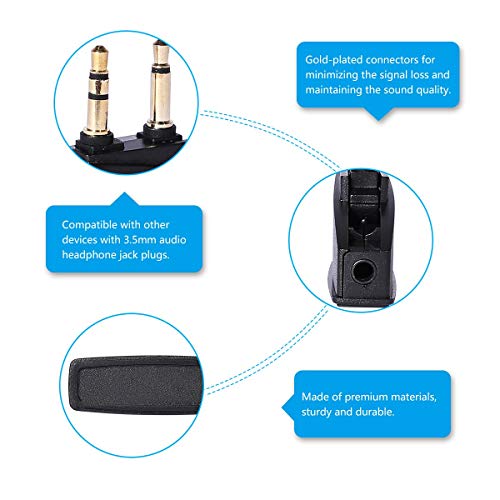 BUTIAO Airplane Adapter for Headphone, 3.5mm Airline Flight Converter for Bose QuietComfort 15 25 35 3 2 QC15 QC25 QC35 QC3 QC2 SoundLink AE2 Headphones