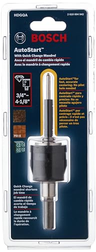 BOSCH HDGQA 3/8 In. AutoStart Carbide Hole Saw Quick Change Mandrel , Black