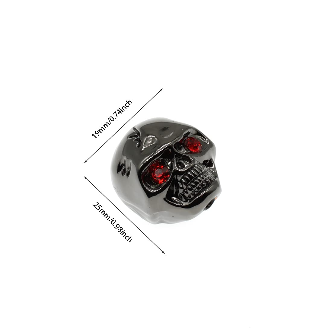 HAJXZH 2Pcs Skull Head Electric Guitar Volume Tone Control Buttons Skull Knob with Wrench for Electric Guitar Replacement Parts & Accessories (Gun Black)