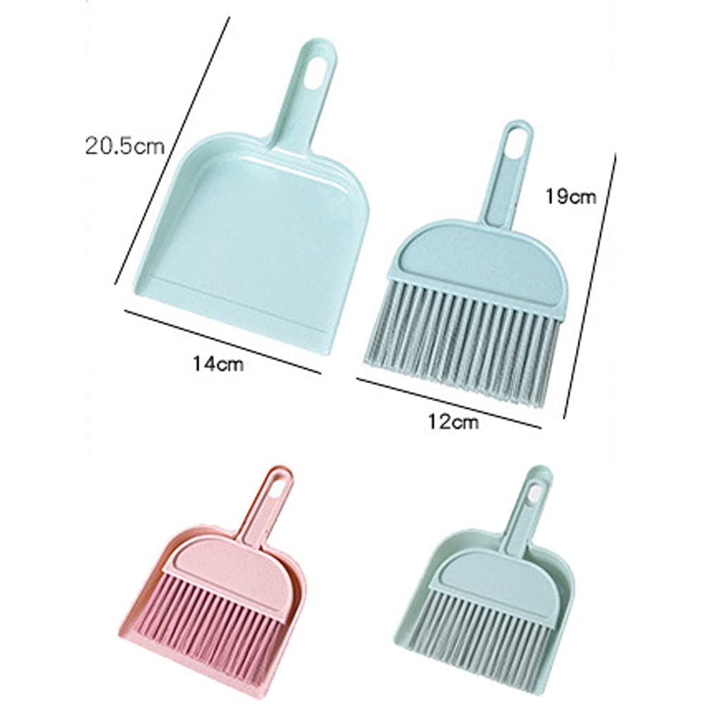 Broom Little Multi-Purpose Cleaner Household Window for Desktop Corner Keyboard Floor Dustpan(Blue)
