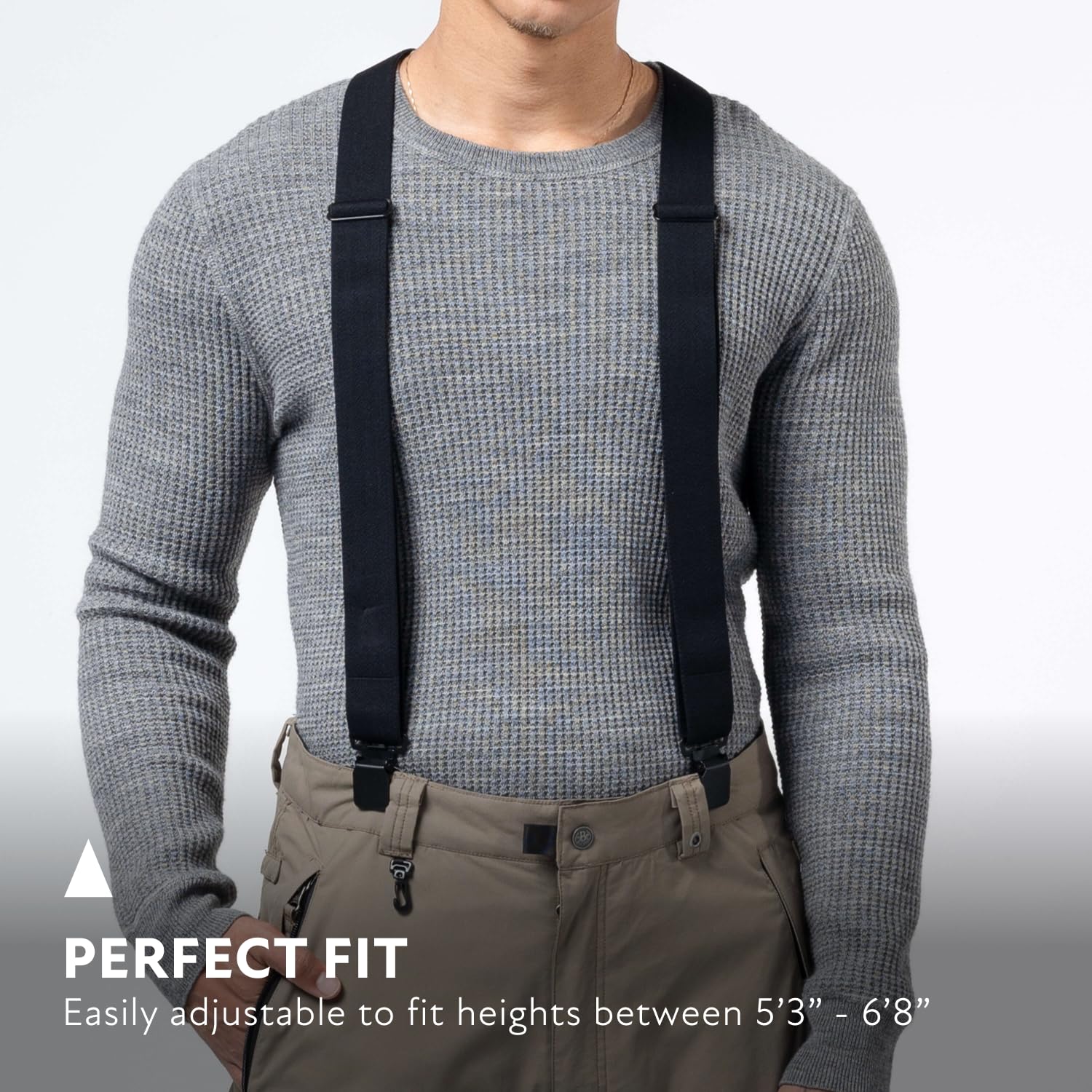 Arcade Mens Jessup Suspenders: 4 Point Heavy Duty Elastic Webbing Durable Metal Clips, Black, OSFA