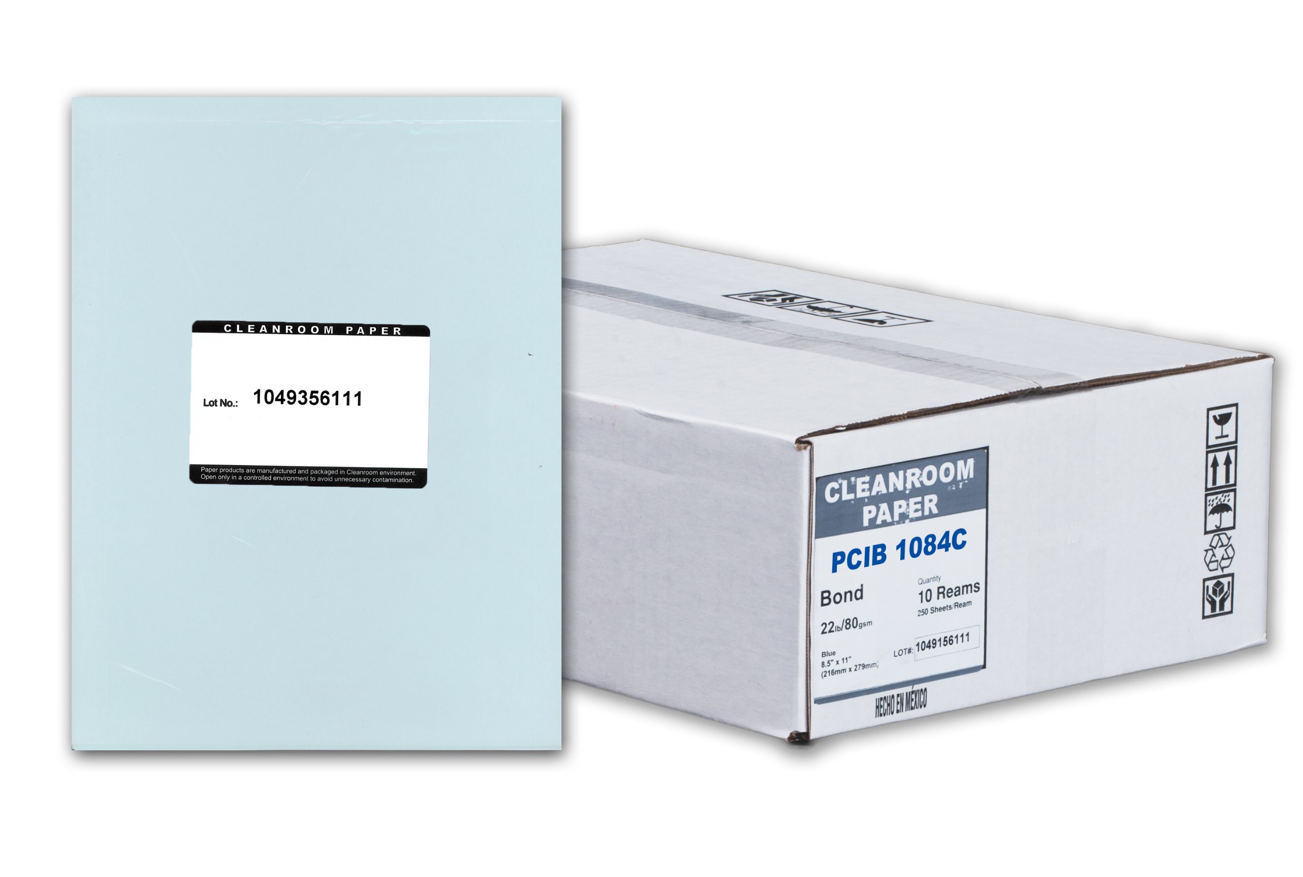 Purus PCIB 1084C Blue Non-Latex Clean Image Cleanroom Paper, 11" Length x 8.5" Width (Case of 2500 sheets)