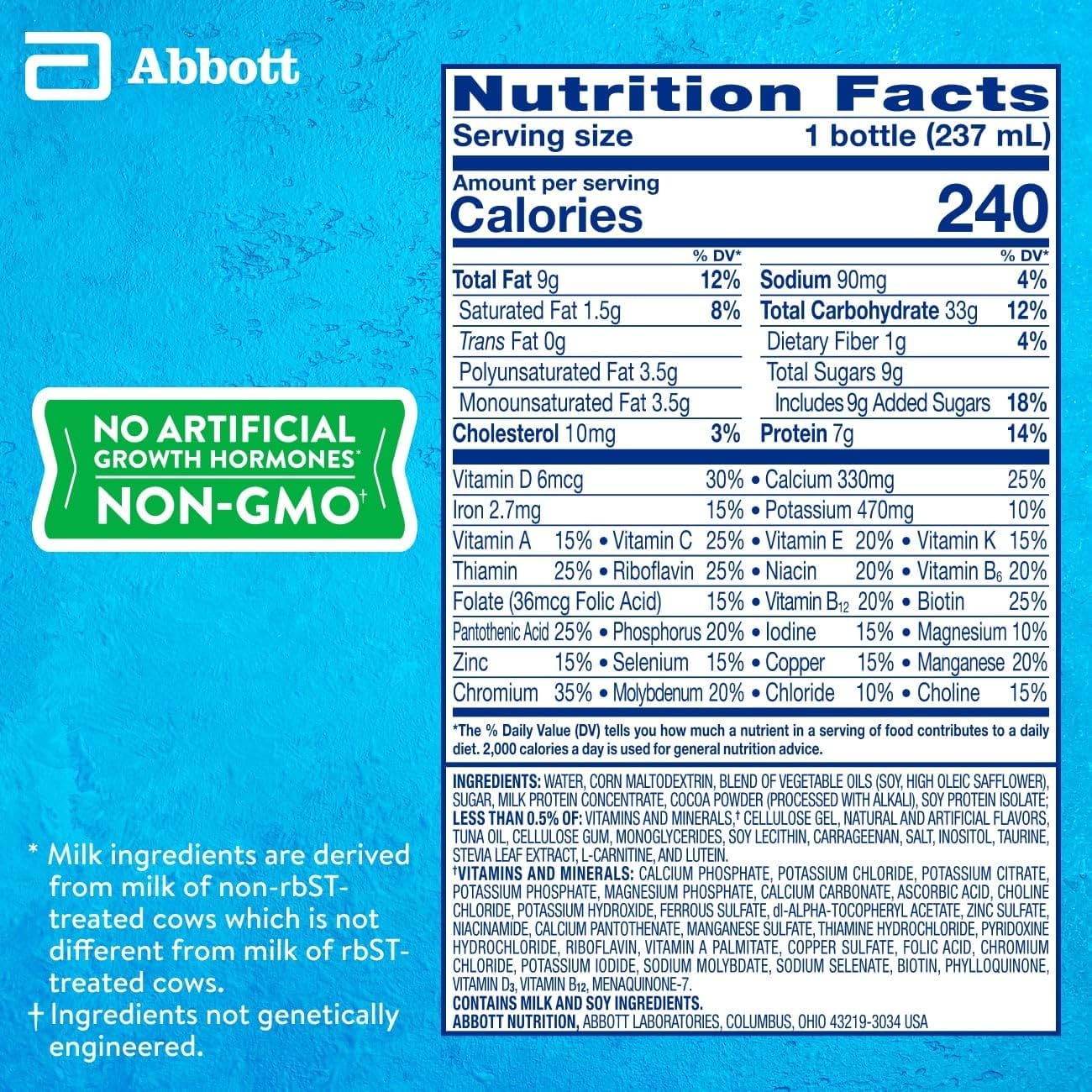PediaSure Grow & Gain With Immune Support, Kids Protein Shake, Chocolate, 8-fl-oz Bottle, 6 Shakes