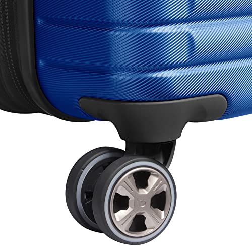 DELSEY Paris Cruise 3.0 Hardside Expandable Luggage with Spinner Wheels, Blue, Checked-Medium 24 Inch