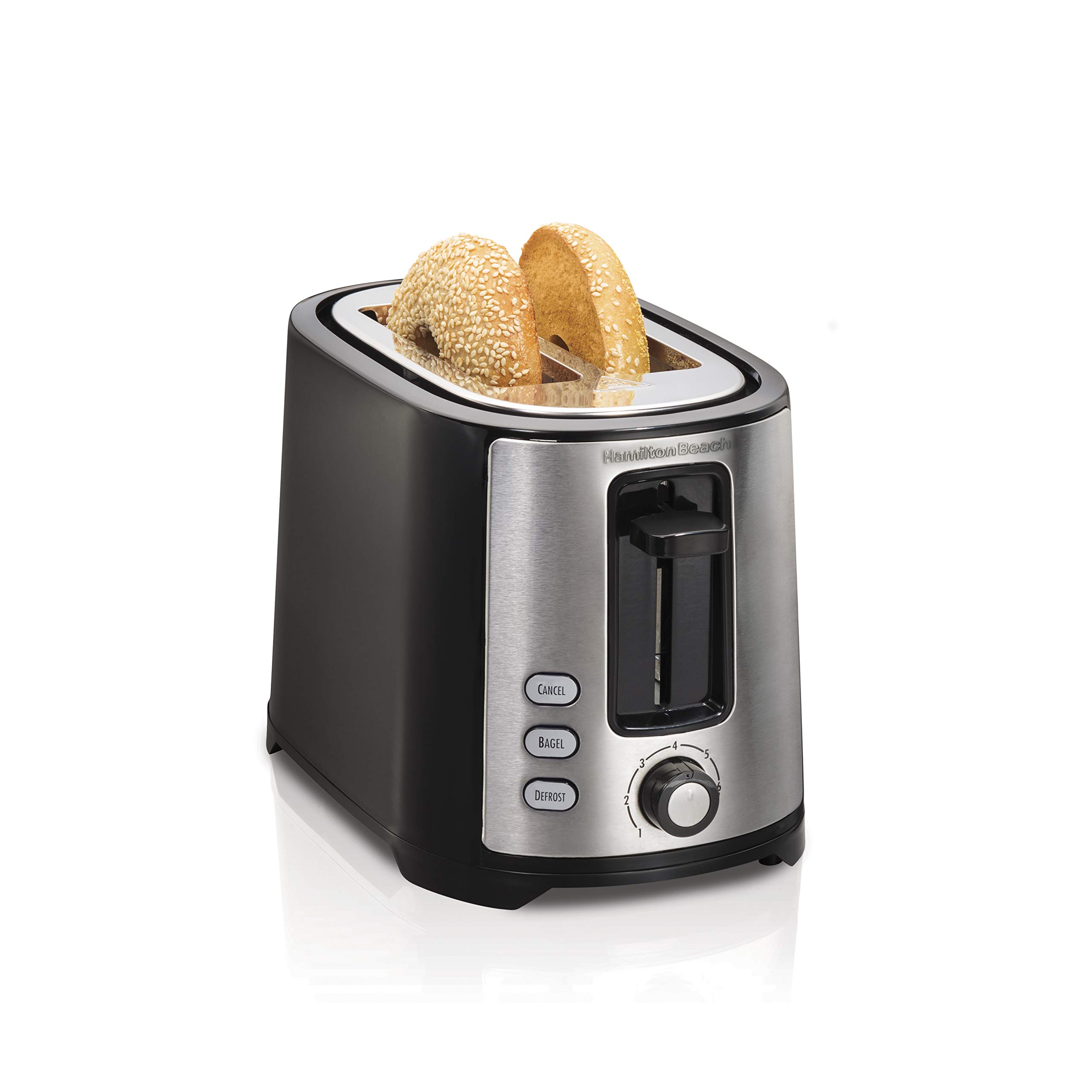 Hamilton Beach 2-Way Brewer Coffee Maker, Single-Serve and 12-Cup Pot, Stainless Steel (49980A), Carafe & 2 Slice Extra Wide Slot Toaster with Shade Selector, Toast Boost, Auto Shutoff, Black (22633)