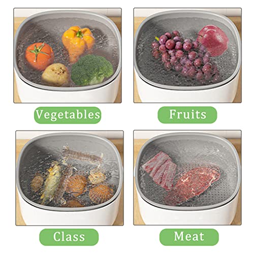 Buddeez Vegetable Cleaner, Fruit ultrasonic Cleaner, Multi-Function Dual Drainage Electric Vegetable Cleaning Basket, Fruit, Vegetable, Rice, Meat, Tableware Ingredient Food Purifier