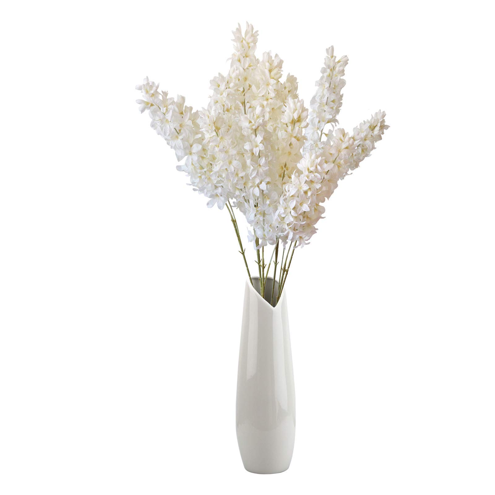 MINYULUA 6pc Artificial Hyacinth Flowers Bouquet Silk Flowers Home Garden Fence Restaurant Banquet Hotel Wedding Simulation White Decoration (Off White)
