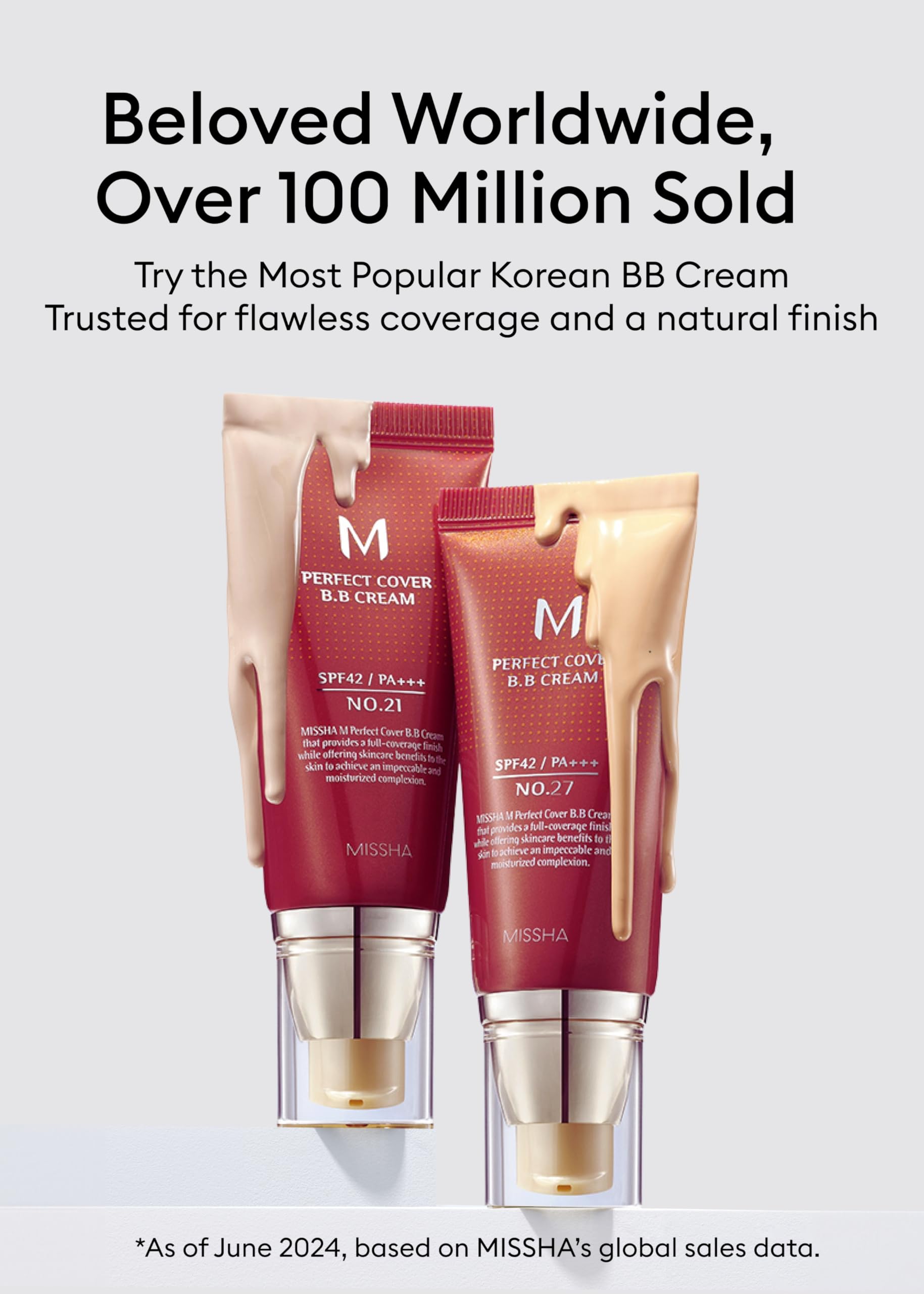 MISSHA M Perfect BB Cream No.23 Natural Beige for Light with Neutral Skin Tone SPF 42 PA +++ 1.69 Fl Oz - Tinted Moisturizer for face with SPF