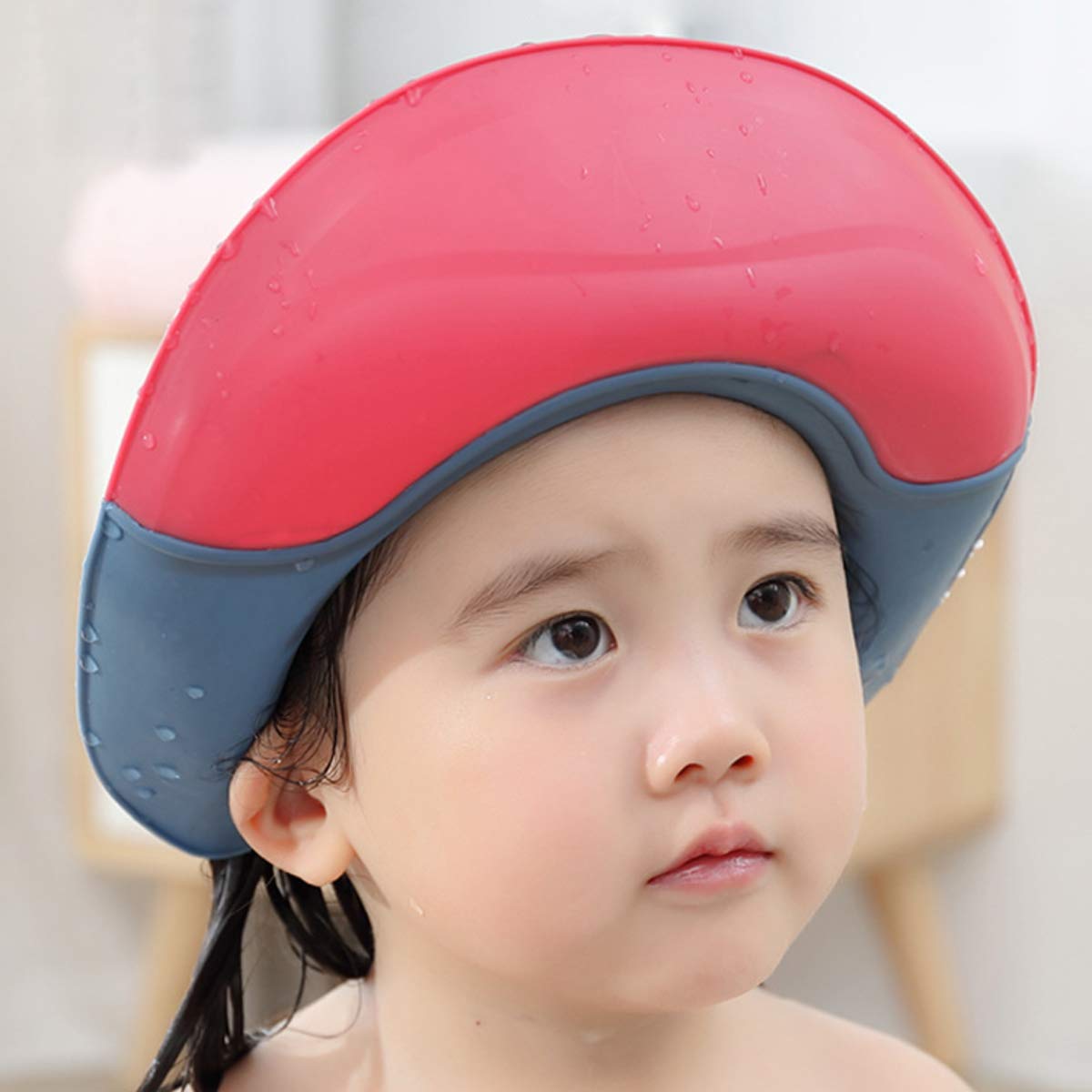 Baby Shampoo Cap Adjustment Silicone Bathing Hat Wash Hair Shield Hat Suitable for Babies, Toddlers, Children Pink