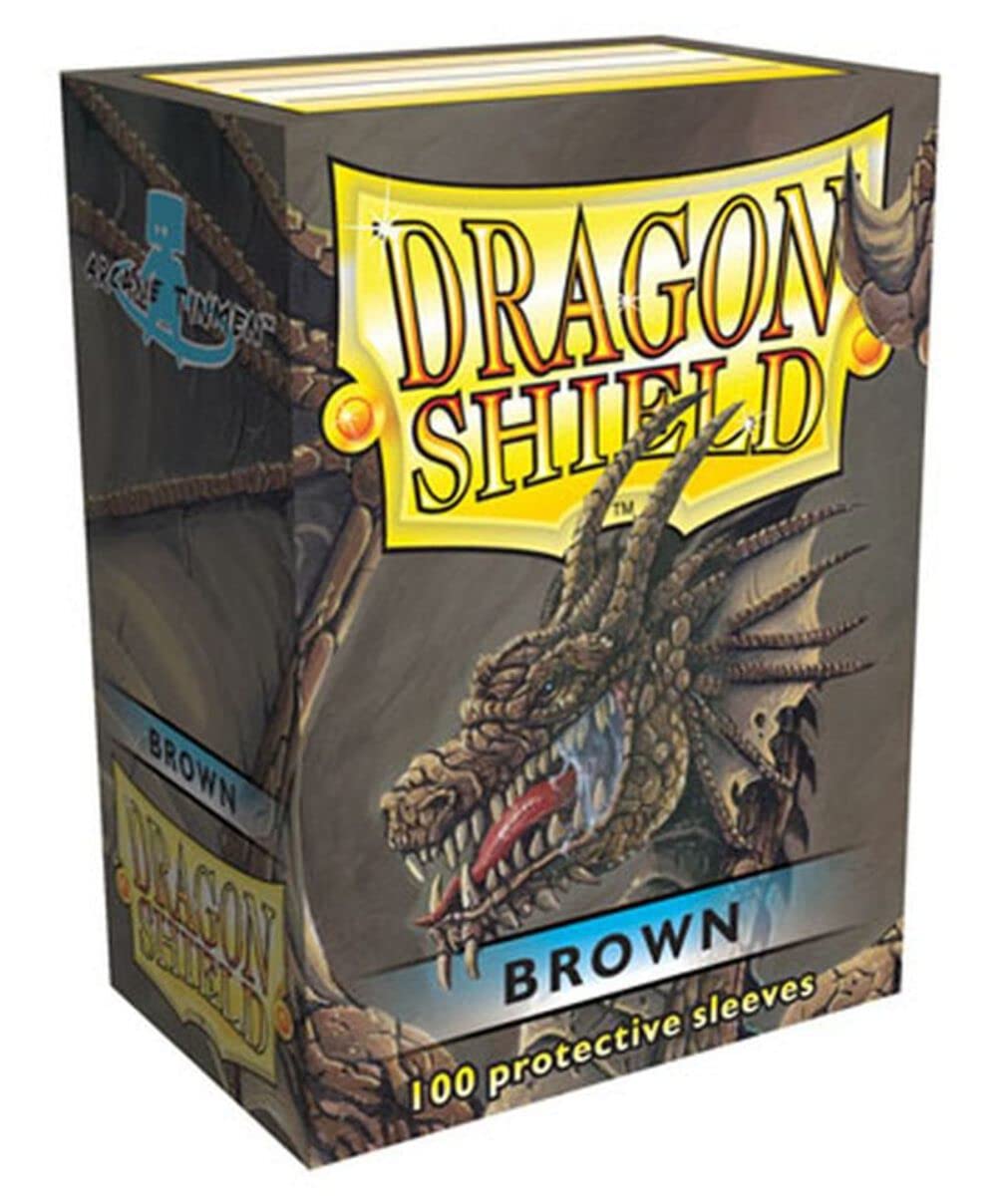 Dragon Shield Standard Size Card Sleeves โ Classic Brown 100 CT - MTG Card Sleeves are Smooth & Tough - Compatible with Pokemon, Yugioh, & Magic The Gathering Card Sleeves, (AT-10011)