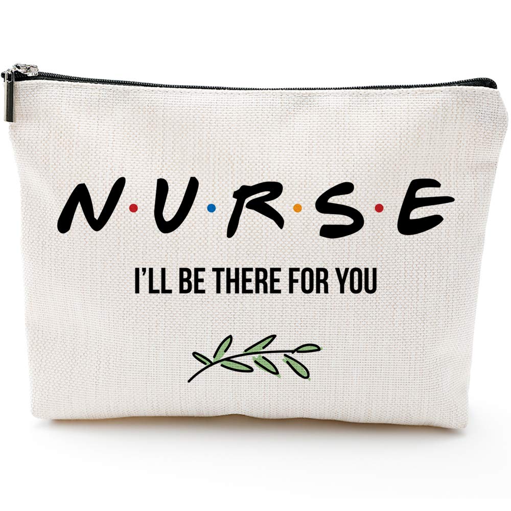 Blue Leaves Nurse Be There for You-Nurse Graduation Gifts for Women, Student, Gift for Nursing Student, Nurse Practitioner Gifts for Women Nurses Week - Makeup Bag Gifts