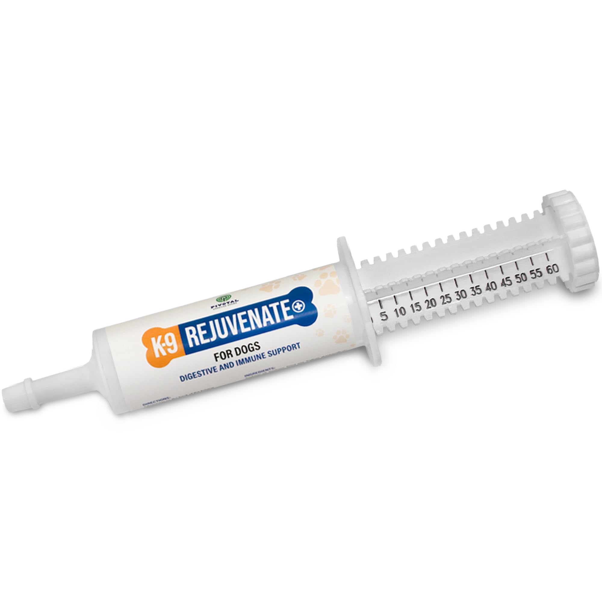 Pivotal K9 Rejuvenate+ Canine Oral Paste (60g Oral Syringe, Pack of 1) Digestive and Immune Support for Dogs - Dog Supplements for Digestion, Black