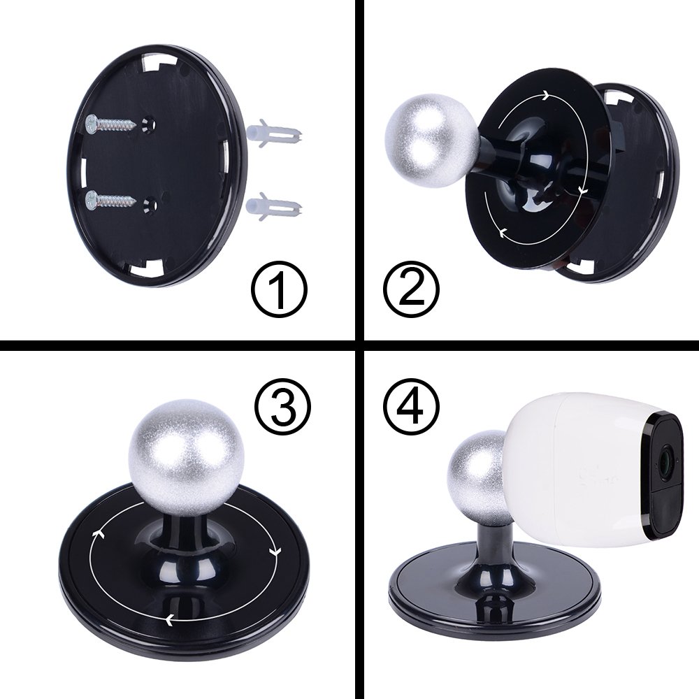 Haoyou Table Ceiling Mounts Compatible with Magnetic Arlo/Arlo Pro/Arlo Pro 2 Camera (2 Pack Black)