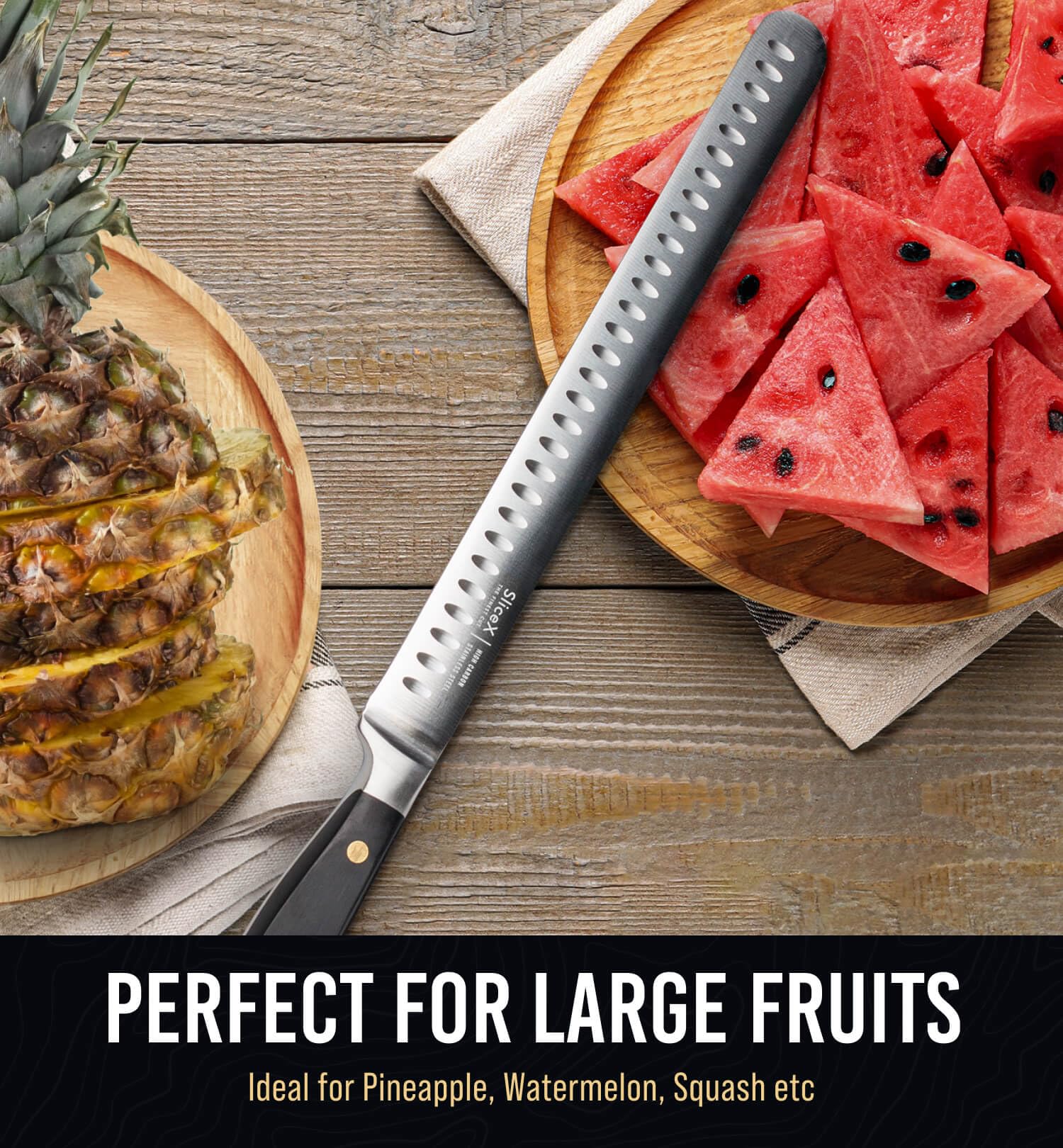 Bright Hobby Meat Carving Knife - Razor Sharp 12 in Large Slicer for Meat, Slicing Cutting, Brisket, Beef, BBQ, Ham etc. The Best Brisket Knife, White, (SK-001)