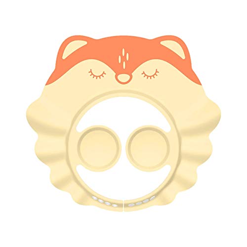 Baby Shower Cap Cute Animal Bathing Cap - Soft Adjustable Visor Hat Safe Shampoo Shower Bathing Protection Bath Cap for Toddler Baby Kids Children (Yellow)