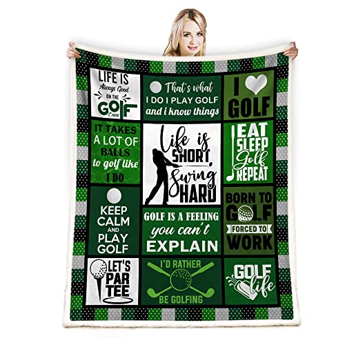 CYREKUD Golf Gifts for Men Women,Golf Throw Blanket,Funny Golf Gifts,Golf Gifts for Men Golfers,Golf Ball Gifts for Men,Mens Golf Gifts Ideas,Golf Clubs Golfer Blanket for Bed Sofa 50" x 60"