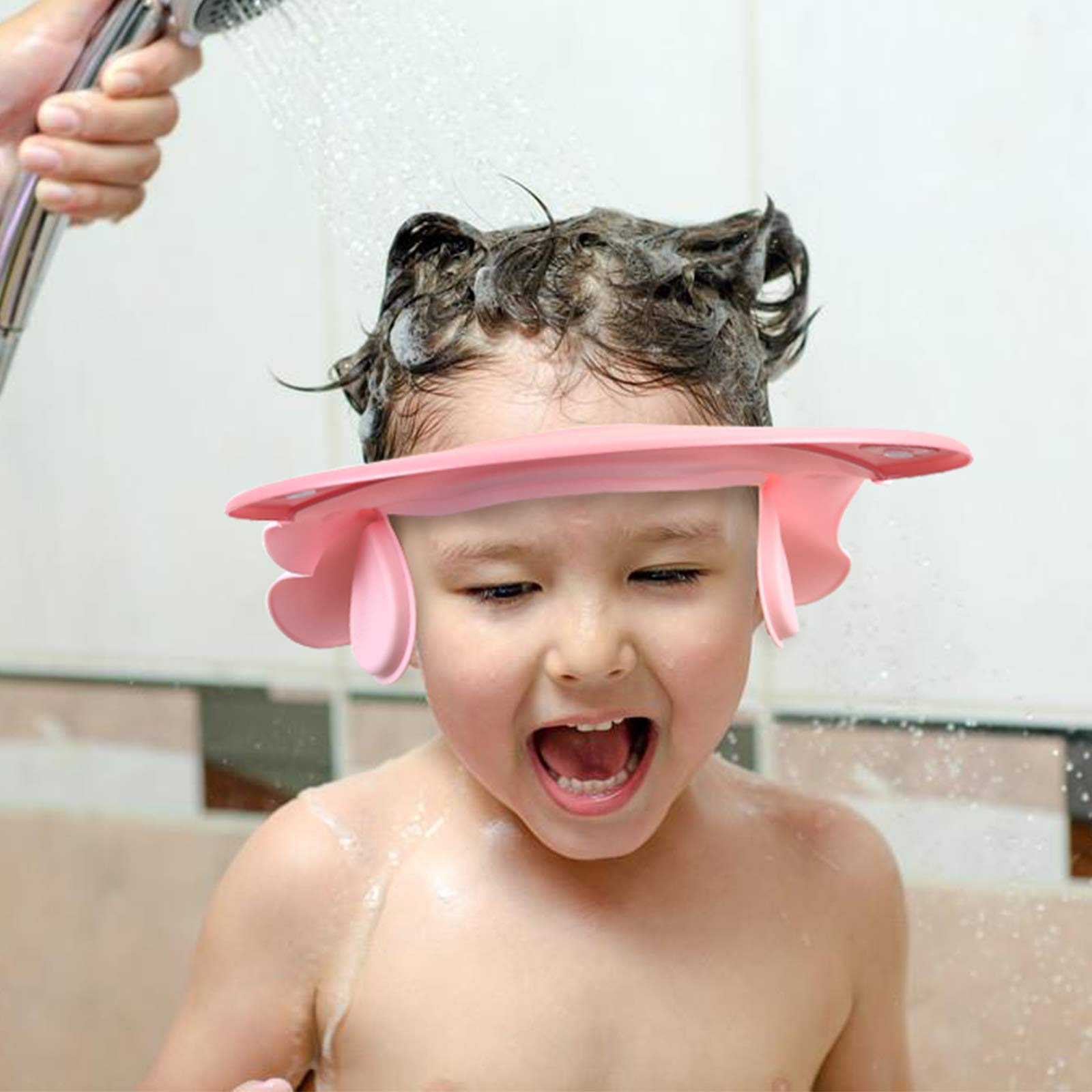 Baby Shower Cap KATOOM Shampoo Shower Cap Bathing Protector Wash Hair Shield Adjustable Visor Hat with Ear Protection for Toddler Kids Children