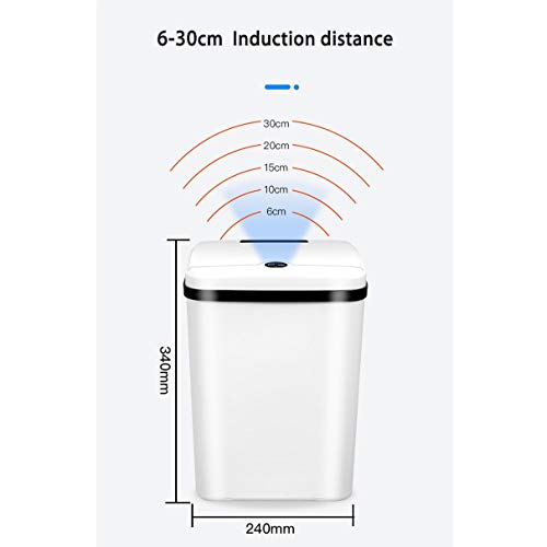 CZDYUF 15L Smart Trash Can Household USB Charging Light Energy Trash Can Automatic Induction Dustbin with Lid Kitchen Bathroom Dustbin (Color : OneColor)
