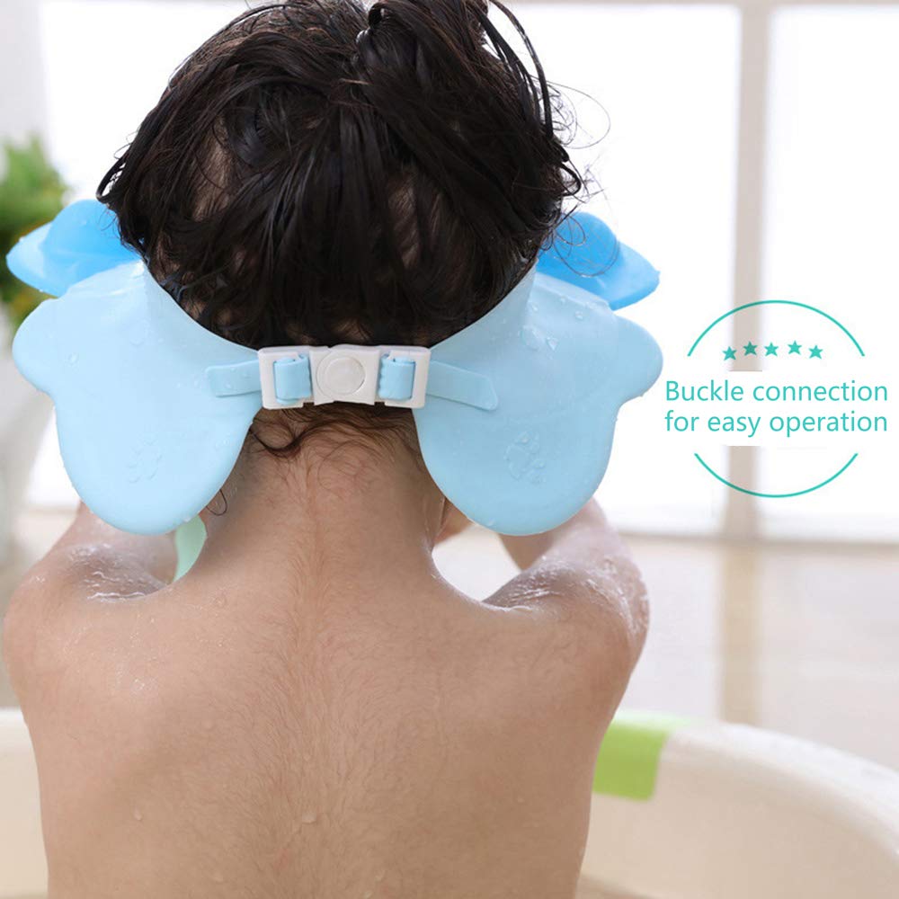 Baby Shower Cap Bath Wash Shampoo Shield Visor Bathing tub Head Hair Rinser hat protection Kids and Toddler (blue)