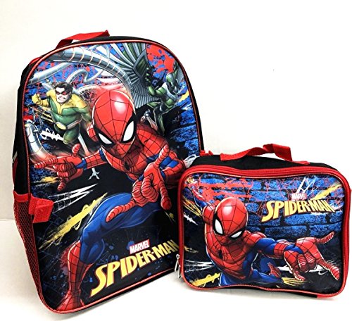 Spiderman Marvel 16" Backpack With Detachable Lunch Box