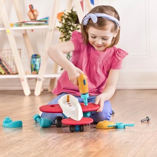 Battat- Wonder Wheels- Take-Apart Airplane – Toy Plane With Drill For Kids – STEM Toy- Developmental Toy – 3 Years +